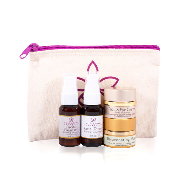 Facial Care Extra Sensitive Set – Travel Skincare – HoneyGirlOrganics
