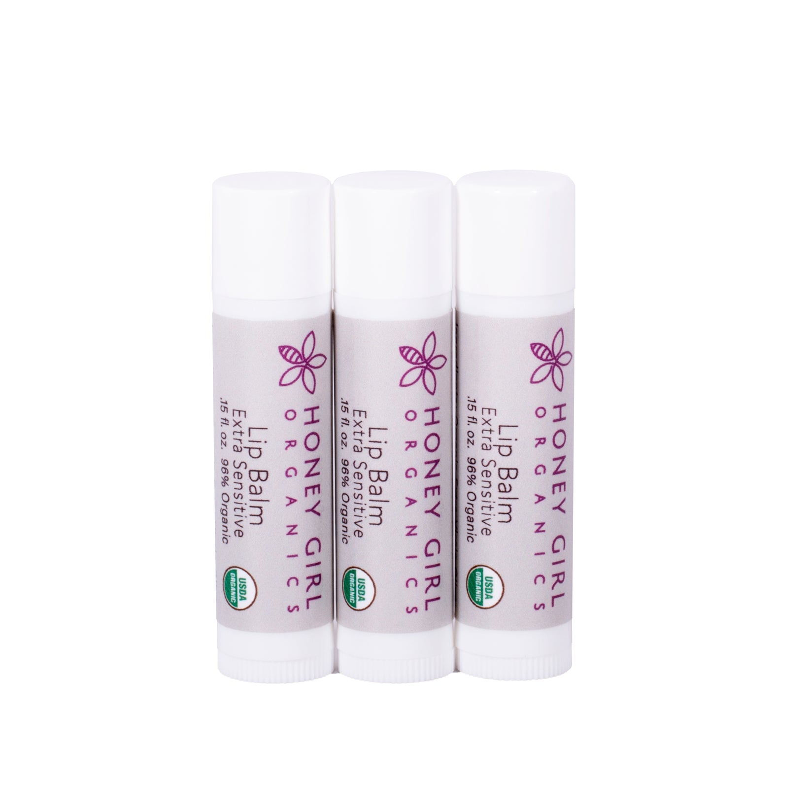 3-Pack Lip Balm Stick Extra Sensitive - Organic – HoneyGirlOrganics